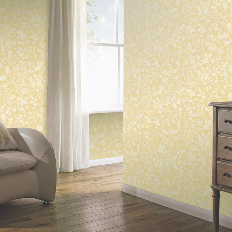Country Folk Yellow Wallpaper - Arthouse Imagine Wallpaper