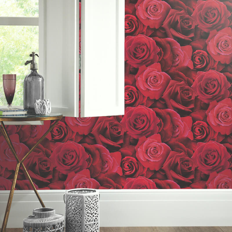 Arthouse Austin Rose Red Wallpaper - Arthouse Opera Collection